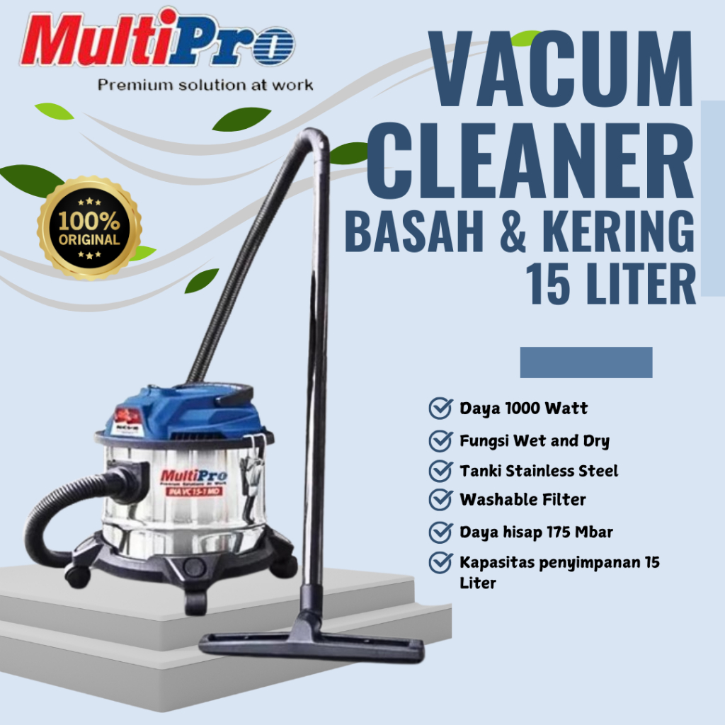 Jual Vacuum Cleaner MULTIPRO 15L Mesin Vacum Vakum Pembersih Penyedot Penghisap Hisap Sedot ...