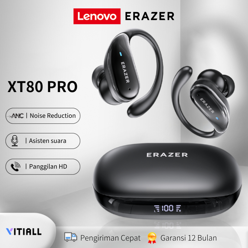 Jual Lenovo ERAZER XT80 PRO TWS Headset Bluetooth 5.4 Wireless Earphone ...