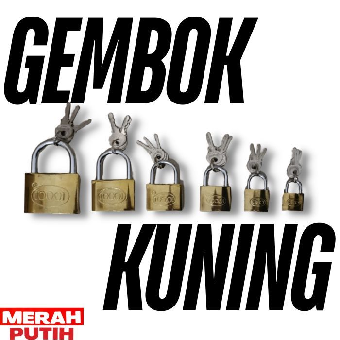 Jual Gembok Kuning / Kunci Gembok Kuning 20MM 25MM 32MM 38MM 50MM 63MM ...