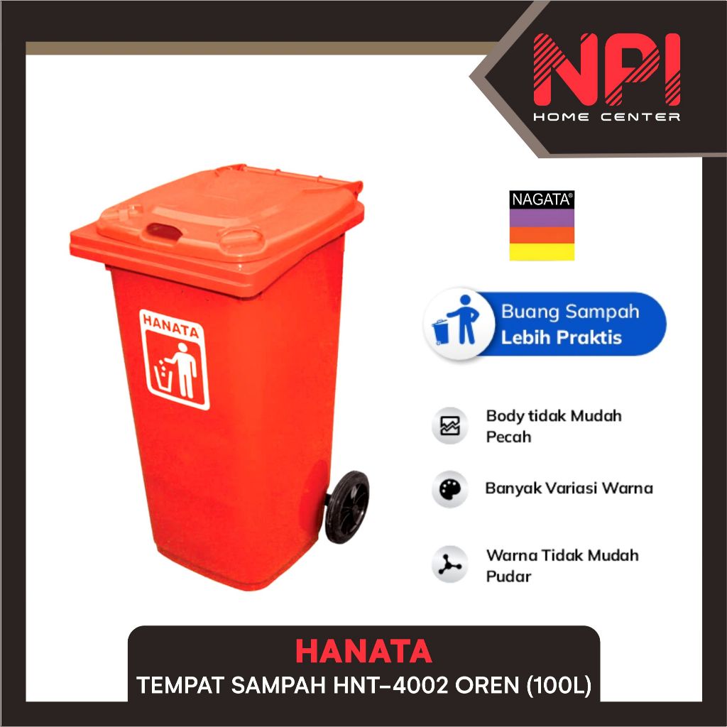 Jual Hanata - Tong Tempat Sampah Dustbin Roda Gerobak Hnt 4002 ...