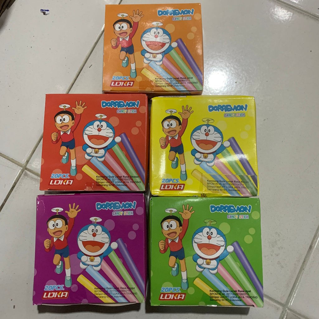 Jual 20 PCS Loka Doraemon Candy Stick berbagai macam warna | Shopee ...