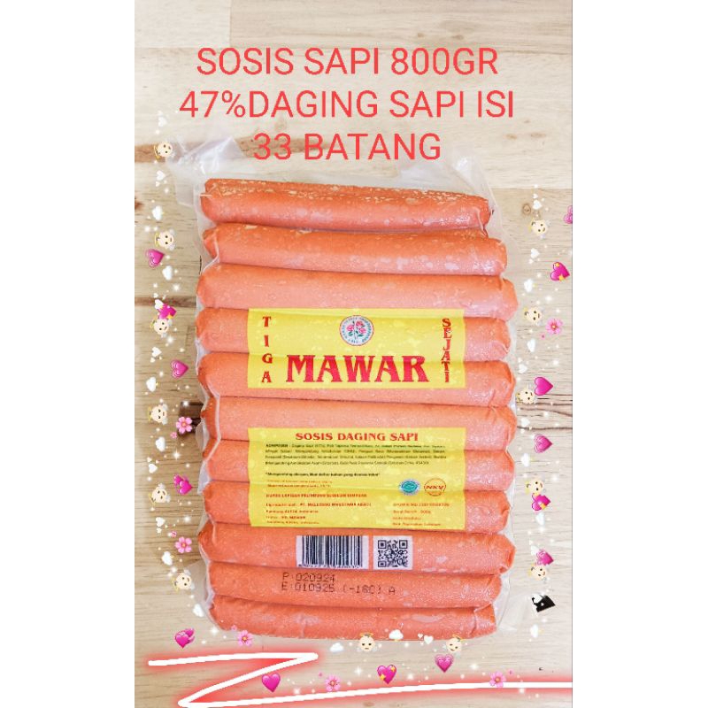 Jual Mawar Sosis Sapi 800GR ISI 33PC DENGAN 41% DAGING SAPI ...