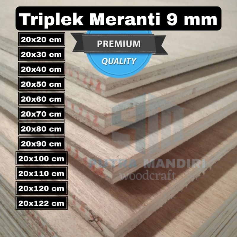 Jual 20 cm, Triplek Meranti Tebal 9mm dengan varian ukuran pilihan ...