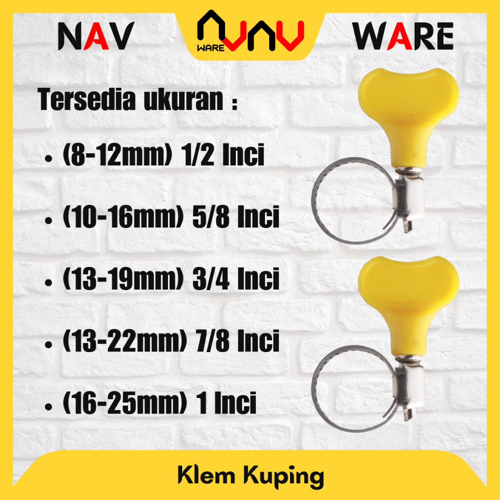 Jual Klem Kuping Selang Gas Air 1/2 5/8 3/4 7/8 Inci 1 Inch Stainless ...