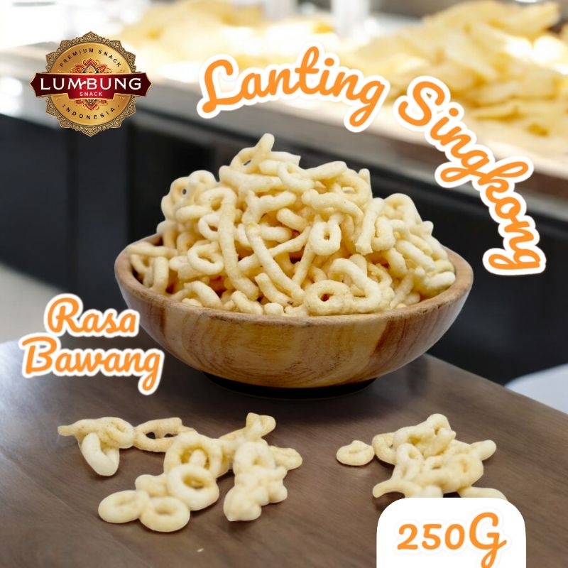 Jual Camilan Snack Lanting Singkong Rasa Bawang 250gr Gurih Renyah dan ...