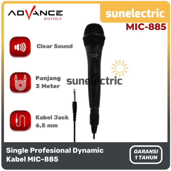 Jual Advance Mic-885 Mic Kabel Single Profesional Dynamic Microphone ...