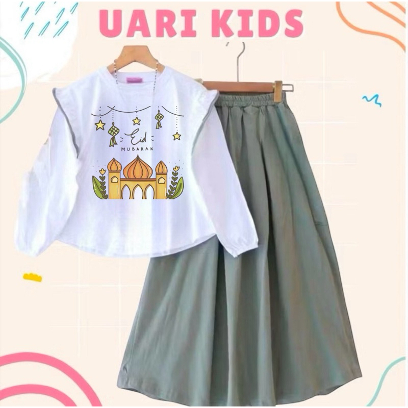 Jual ONE SET KIDS LEBARAN (7THN-15THN) ROK CARGO CRINKLE PRINTING ...