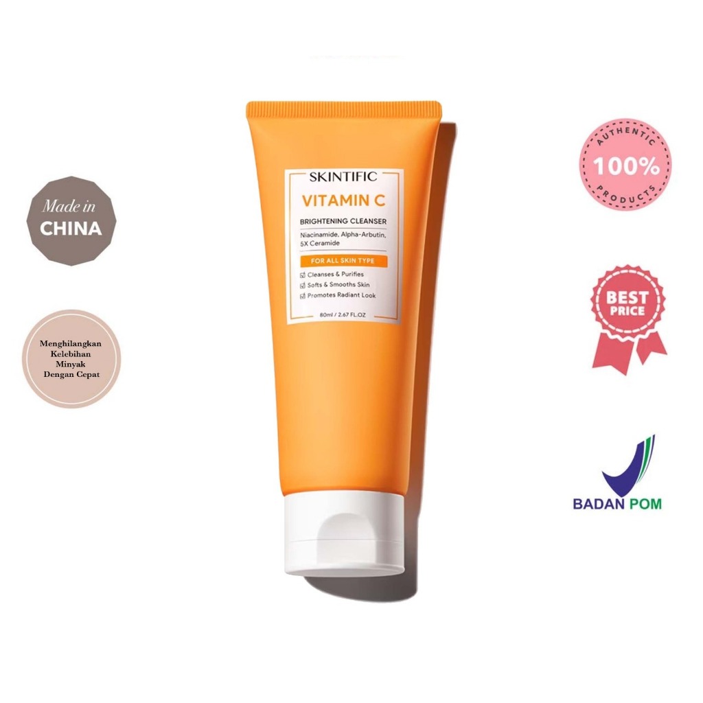 Jual SKINTIFIC Vitamin C Brightening Cleanser 80ml | Shopee Indonesia