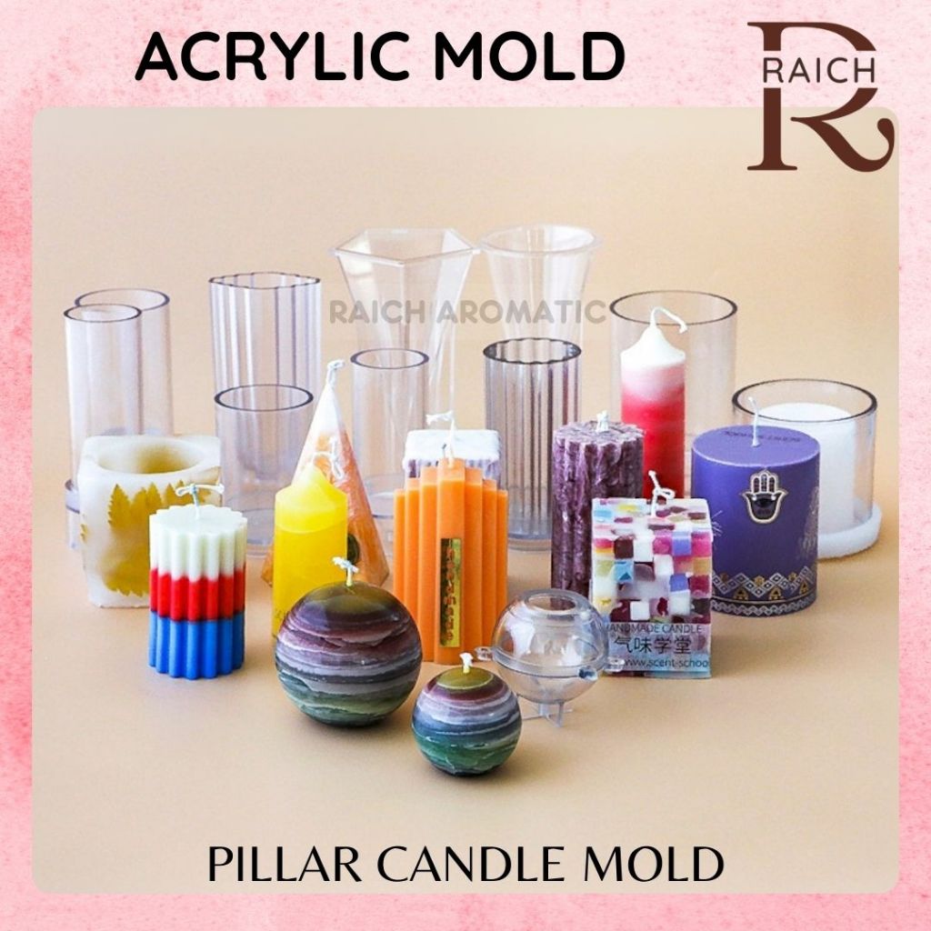Jual Cetakan Akrilik Lilin Pillar Botanical Silinder Kotak Bola Bulat ...