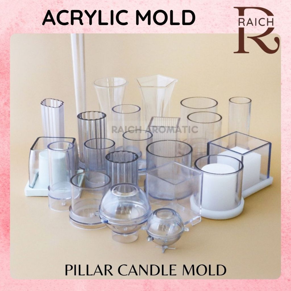 Jual Cetakan Akrilik Lilin Pillar Botanical Silinder Kotak Bola Bulat ...