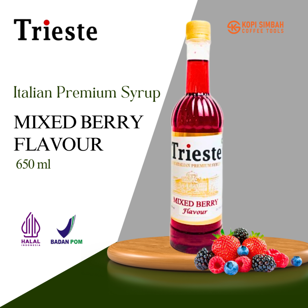 Jual Syrup TRIESTE Rasa MIXED BERRY 650 ml Italian Premium Sirup Bery ...