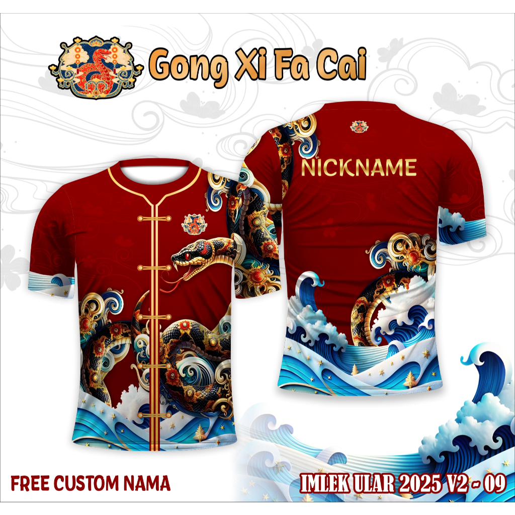 Jual Baju imlek shio ular kaos jersey tahun baru china 2025 terbaru ...