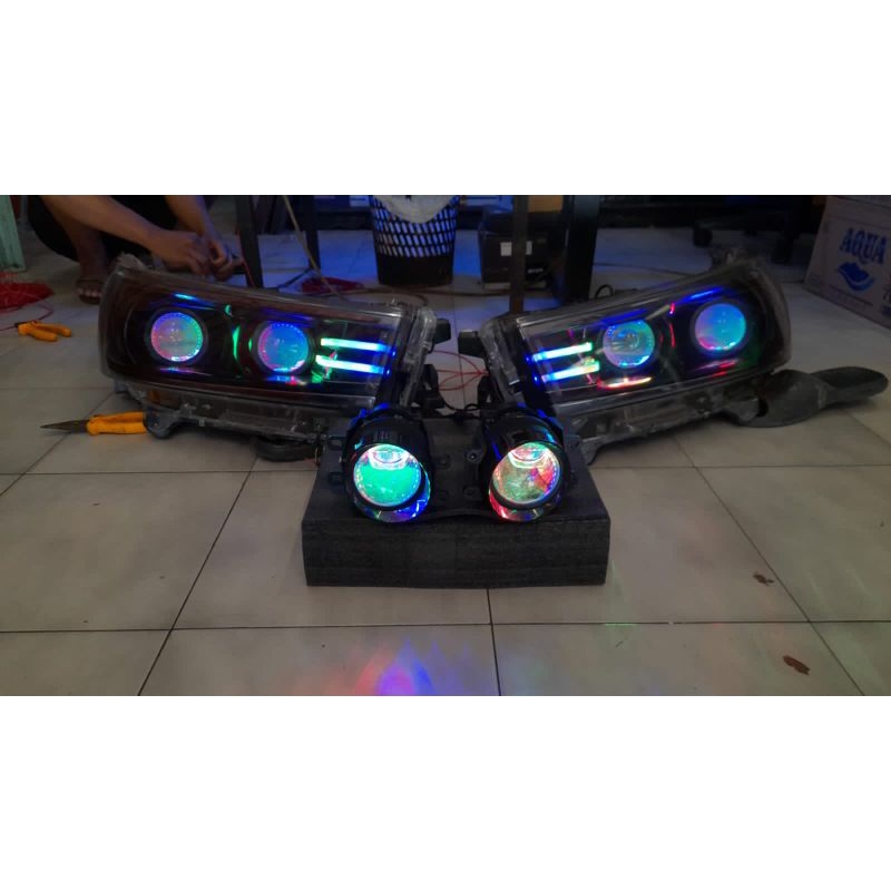 Jual PAKET LAMPU DEPAN INNOVA REBORN FULLSET CUSTOM 4 BILED DAN FOGLAMP ...