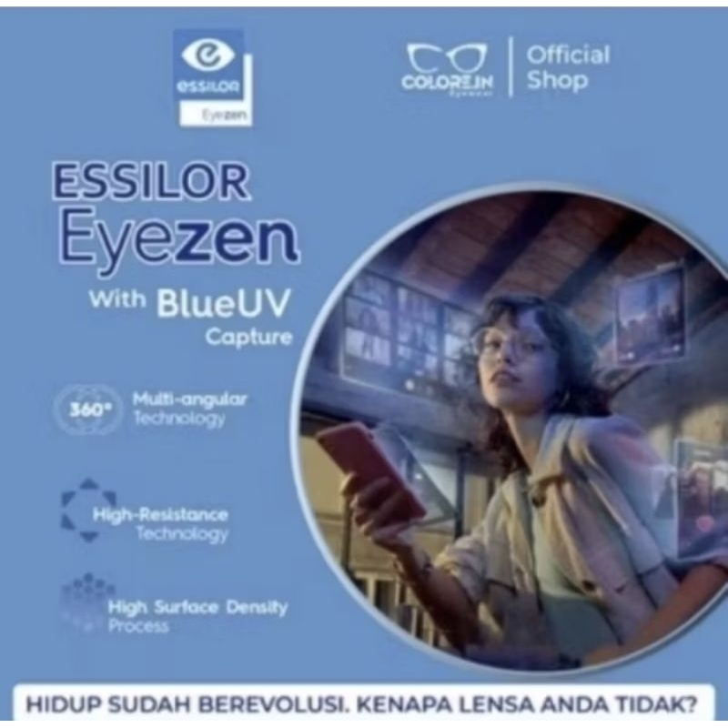 Jual Zonakacamata- Lensa Essilor Eyezen Start Blue UV Capture Crizal ...