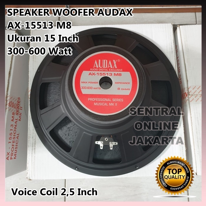Jual SPEAKER WOOFER AUDAX AX 15513 M8 FULL RANGE 15in 15 inch 600 WATT 15513 ORIGINAL AUDAX ...