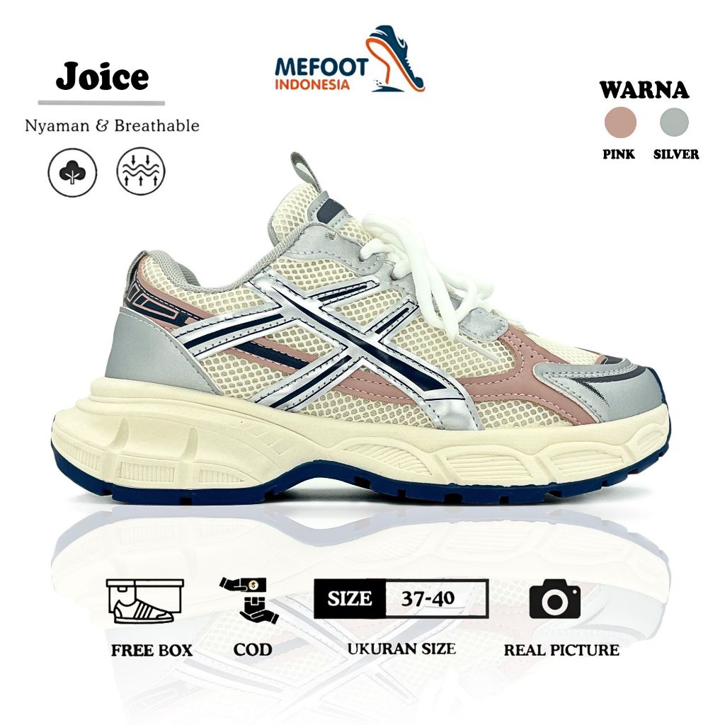 Jual MFI Joice "Free Box" Sepatu Wanita Sneakers White List Pink And ...