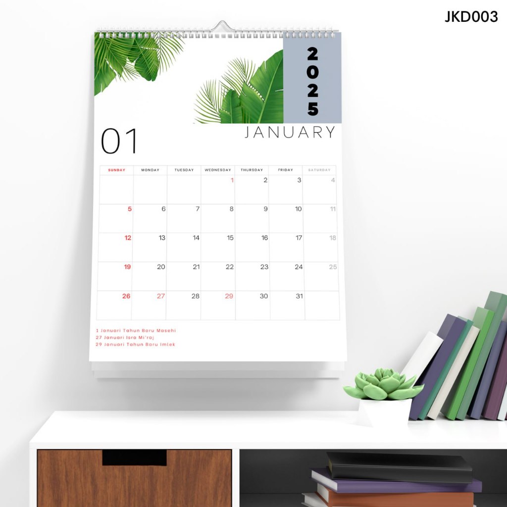 Jual Kalender Dinding 2025 Bunga Aesthetic Lengkap Libur Nasional 7 ...
