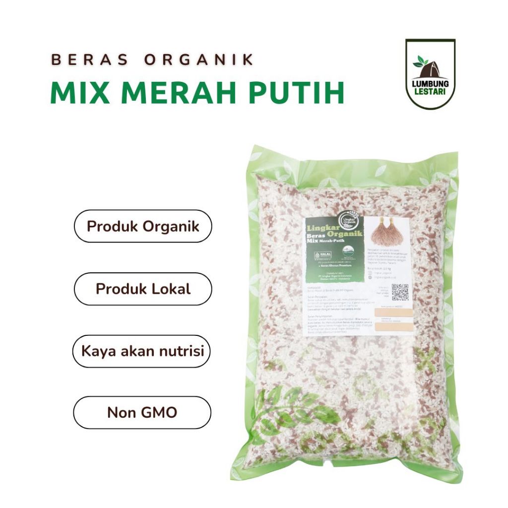 Jual Beras Mix merah putih - Lingkar Organik 2.5kg | Shopee Indonesia