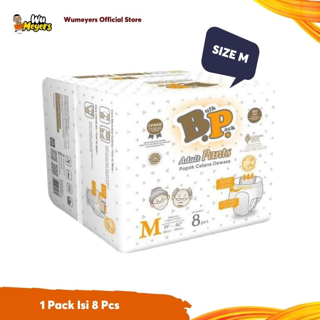 Jual BP Diapers Adult Pants - Popok Dewasa Model Celana Ukuran M Isi 8 pcs | Shopee Indonesia