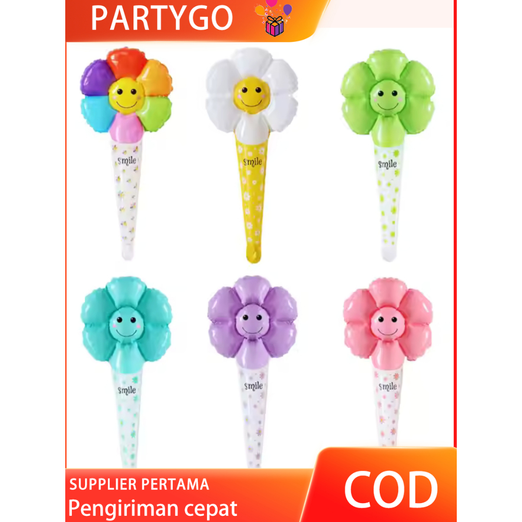 Jual Balon Pentungan Bunga Daisy Warna Warni Balon Pentung Tangan ...