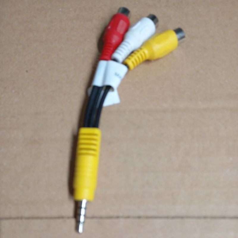 Jual av smart tv kabel jack 3,5mm av to rca female /kabel AUX 3in1 ...