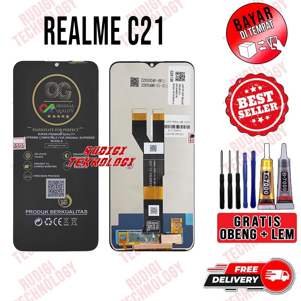 Jual Lcd Touchscreen REALME C21 Original Fullset GRATIS LEM OBENG ...