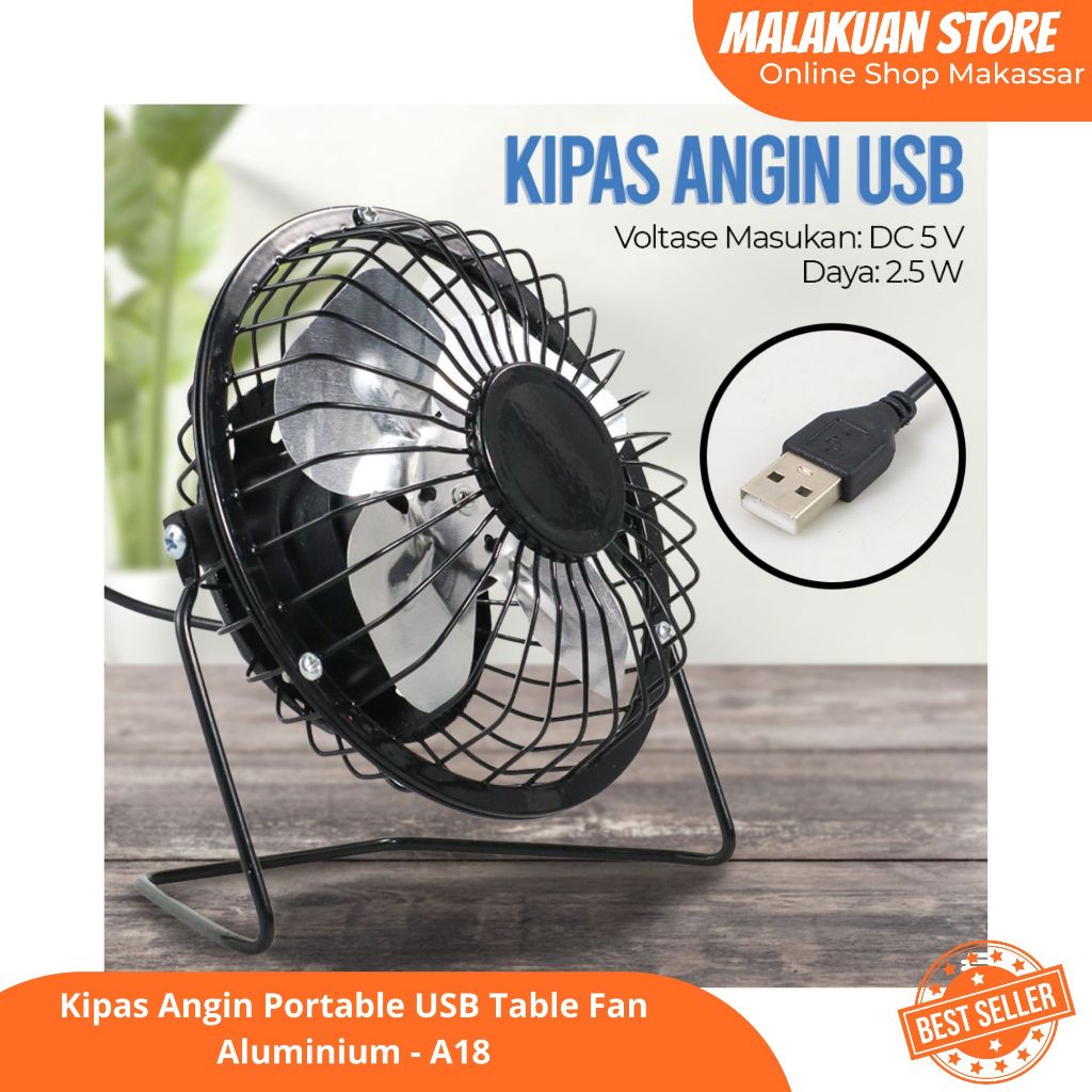Jual Kipas Angin Portable USB Table Fan Aluminium | Shopee Indonesia