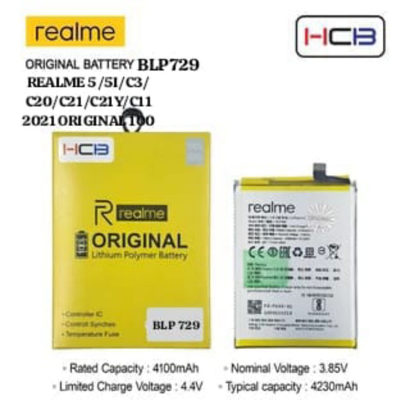 Jual BATRAI MKSV REALME 5/5i/C3/C20/C21/C21y/C11 2021 BLP 729 ORI 100% ...