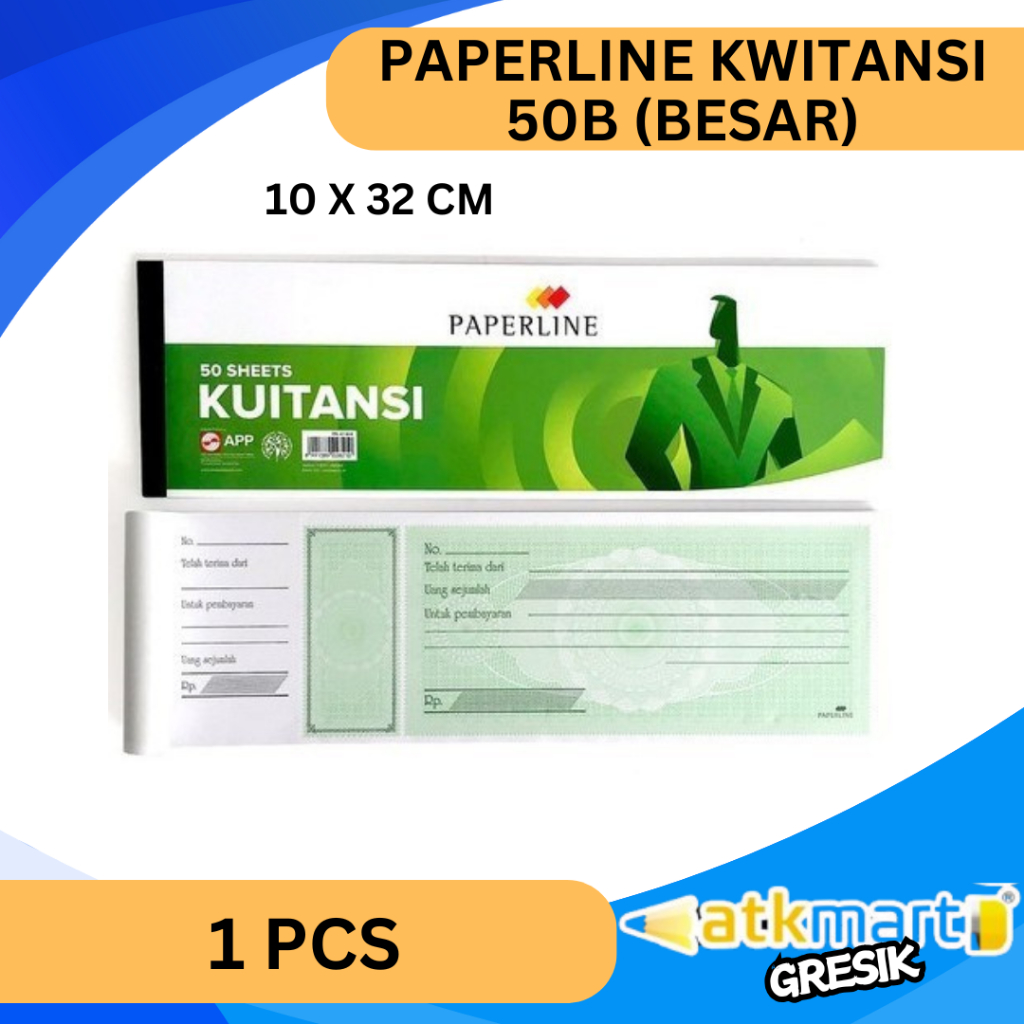 Jual PAPERLINE KWITANSI 50B 10 X 32 CM / KUITANSI 50 LEMBAR / KWITANSI ...