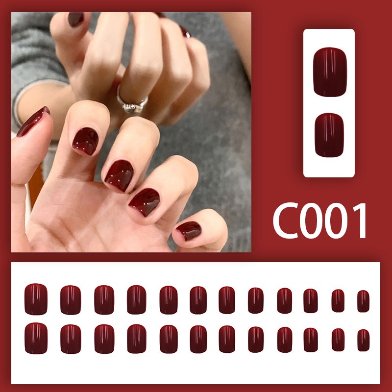Jual Kuku Palsu nail art + Lem aesthetic Polos wisuda 24pcs Berbagai ...