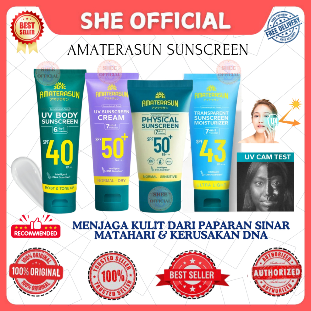 Jual Amaterasun Sunscreen Wajah Melindungi Kerusakan DNA Paparan Sinar ...