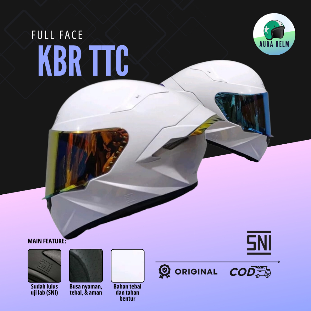 Jual HELM KBR TTC FULL FACE ORIGINAL DEWASA VISOR IRIDIUM PAKET GANTENG | Shopee Indonesia