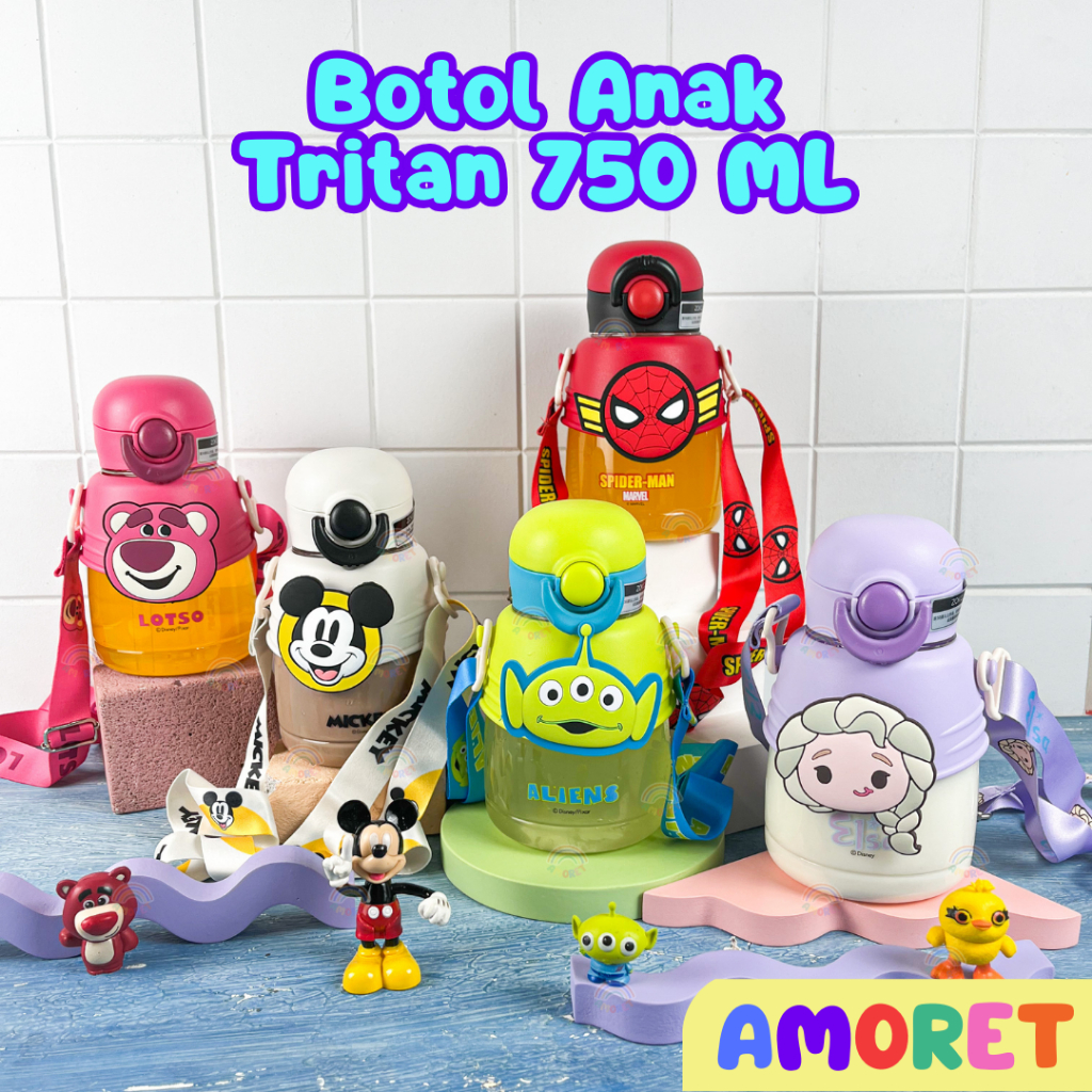 Jual Botol Minum Anak Karakter BPA Free Tritan Original License Disney Marvel 750 ML Sedot ...