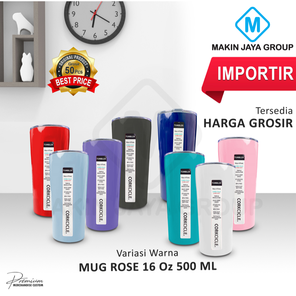 Jual MUG ROSE POLOS 500ML TAHAN PANAS DAN DINGIN / GELAS TUMBLR / GELAS ...