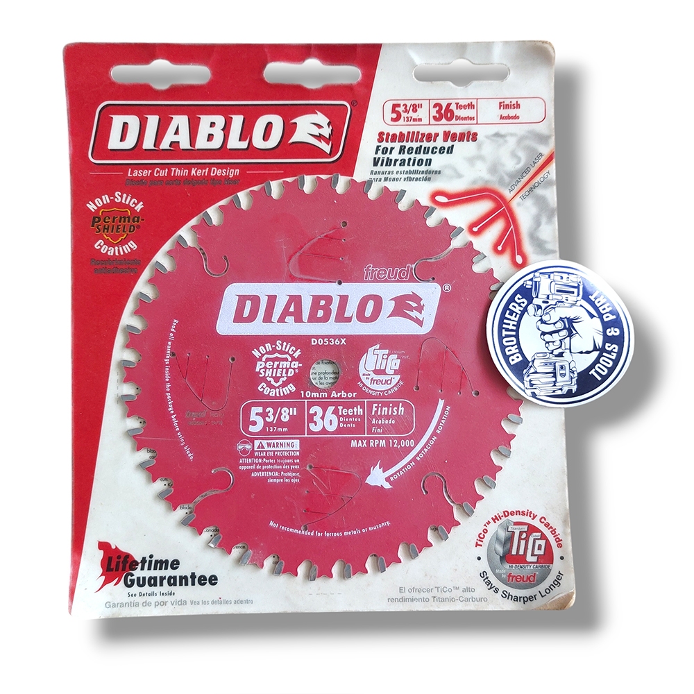 Jual Freud Diablo Saw Blade 5 3/8 137mm 36T 36 Teeth Finish Thin Kerf ...