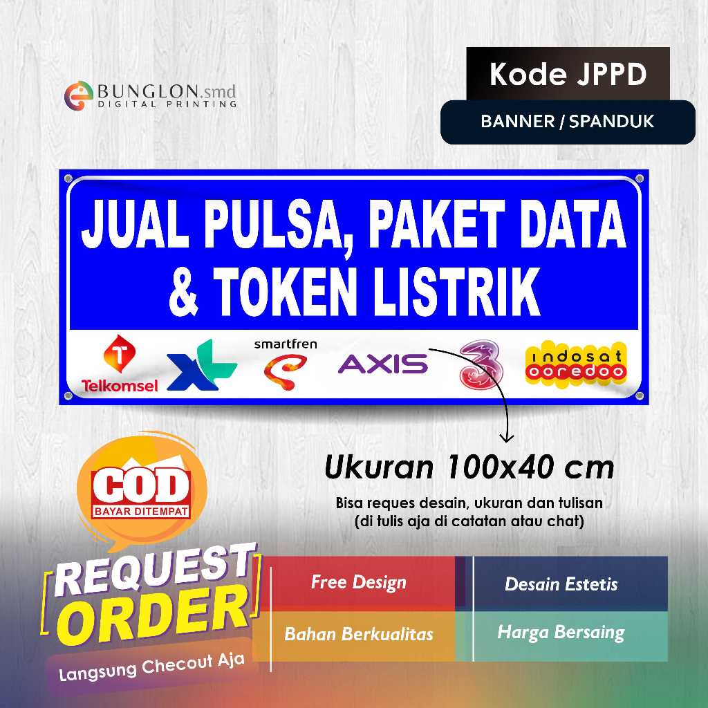 Jual SPANDUK BANNER JUAL PULSA, PAKET DATA, DAN TOKEN LISTRIK KODE JPPD ...