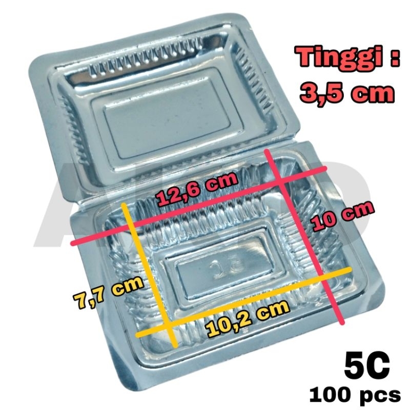 Jual Mika Plastik Kotak Bening Kecil 5C TEBAL Isi 100 Pcs GLX Box Wadah ...
