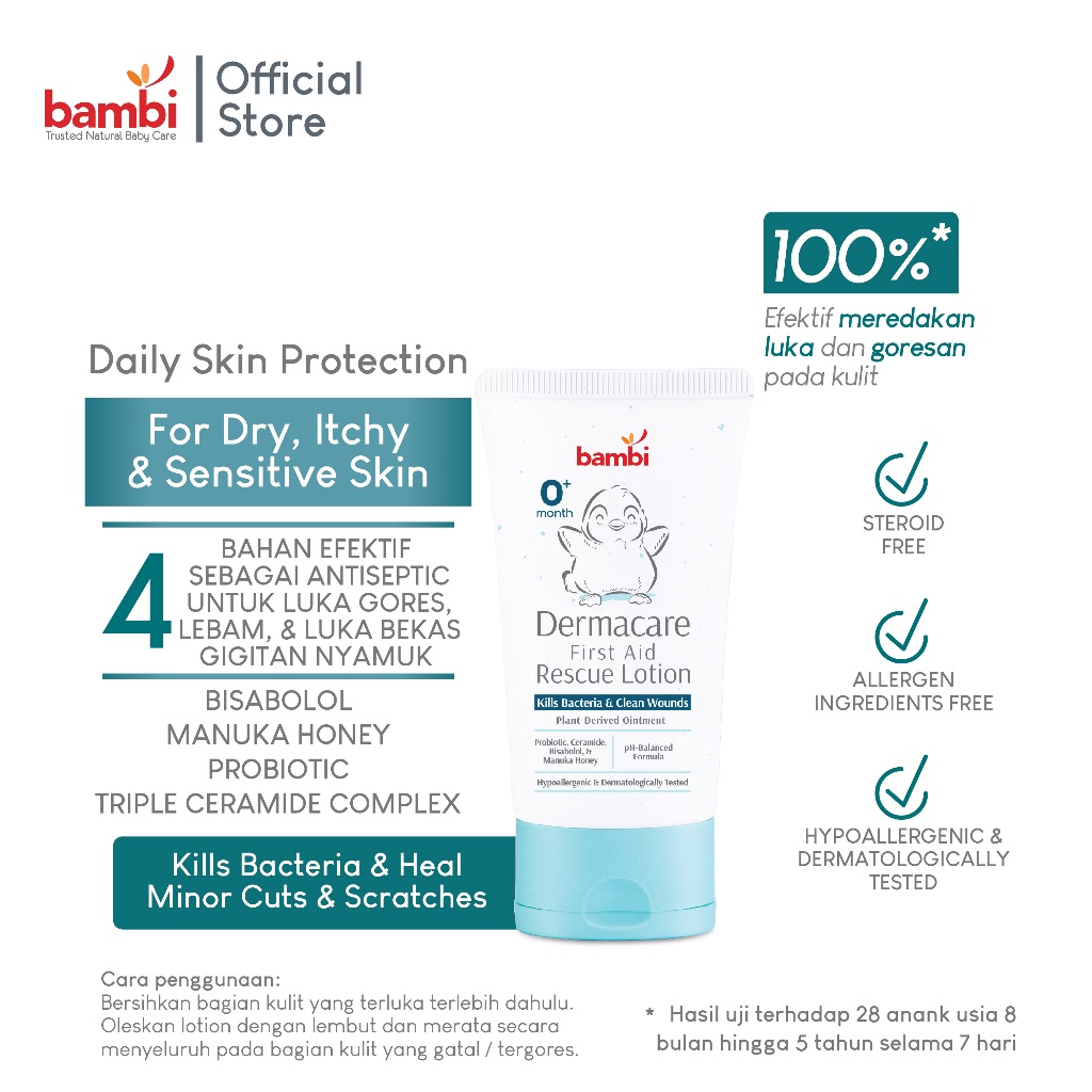 Jual Bambi Baby Dermacare First Aid Rescue Lotion 50ml | Shopee Indonesia