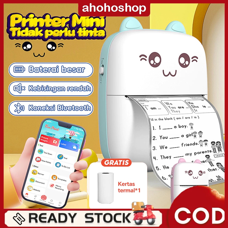 Jual Mini Cute Thermal Printer Bluetooth Portable Label Printer Picture ...