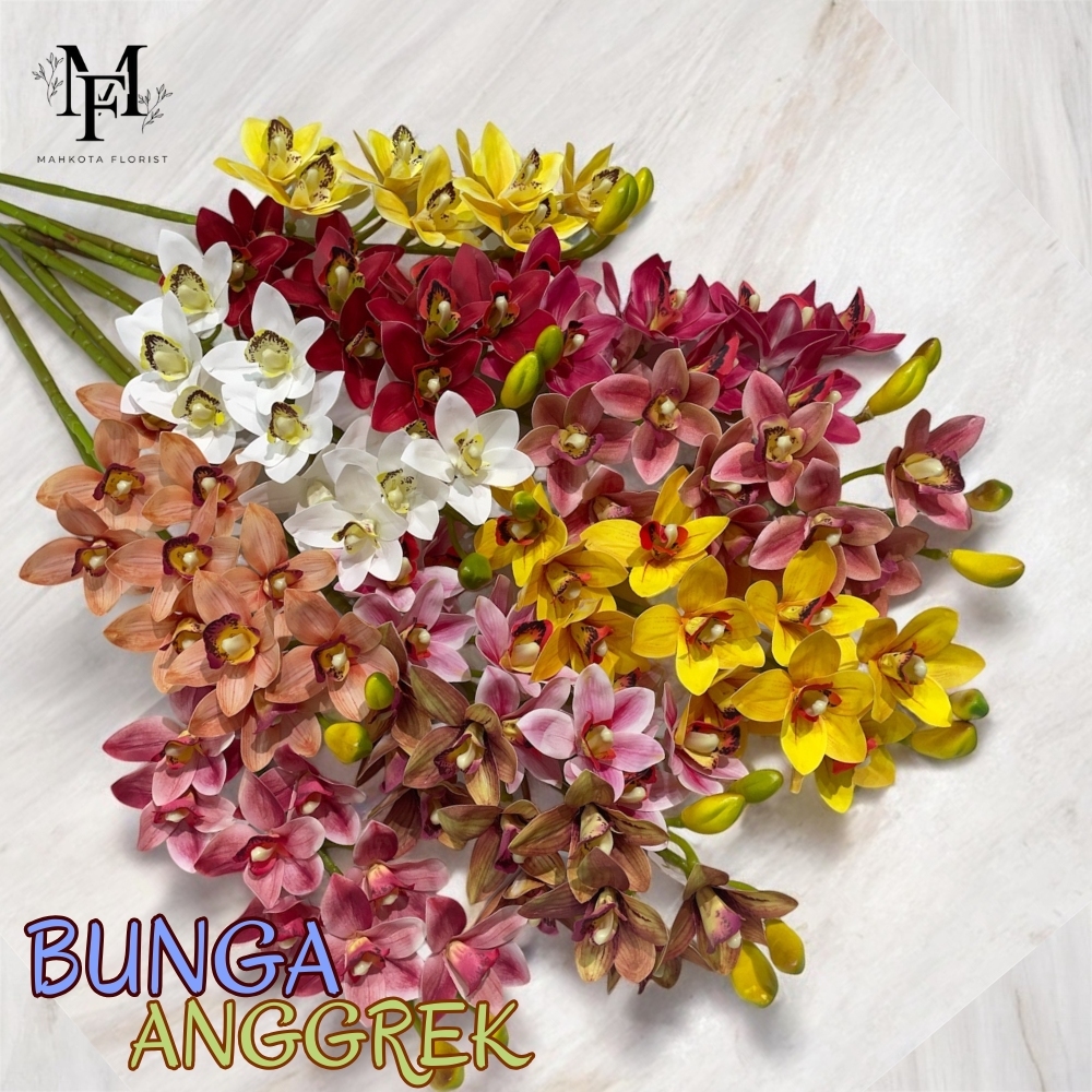 Jual Bunga Anggrek Cymbidium Orchid Jumbo 10 Cabang Latex Bunga ...