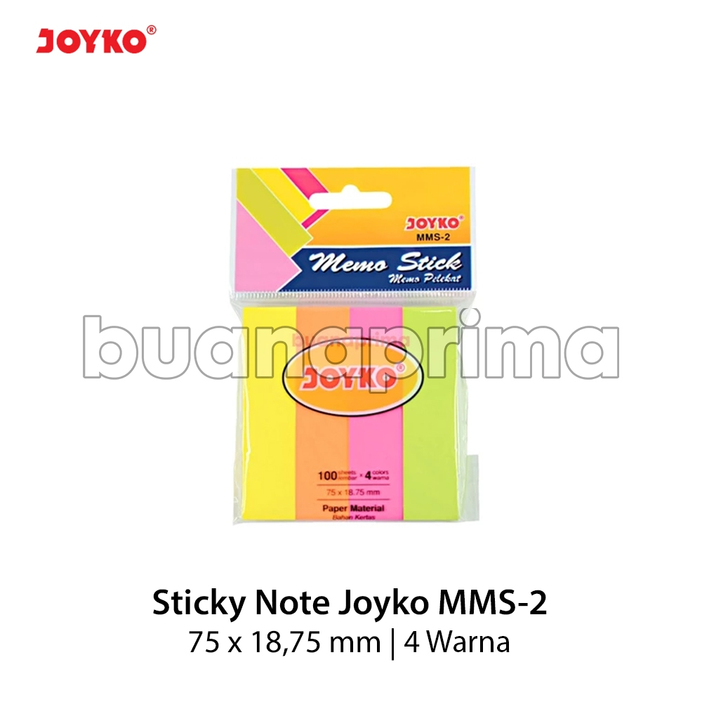 Jual Sticky Notes Joyko MMS-2 4 Warna Post Stick Note It Memo Tempelan ...