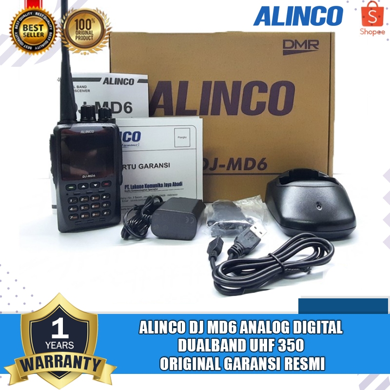 Jual ALINCO Dj Md 6 Dj Md6 Digital Analog Ht Dmr Dualband Vhf Uhf 350Mhz Original Garansi Resmi ...