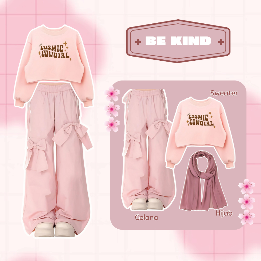 Jual One Set 3in1 Setelan Wanita Korean Style (Sweater dengan Celana Cargo dan Hijab) KK139 ...