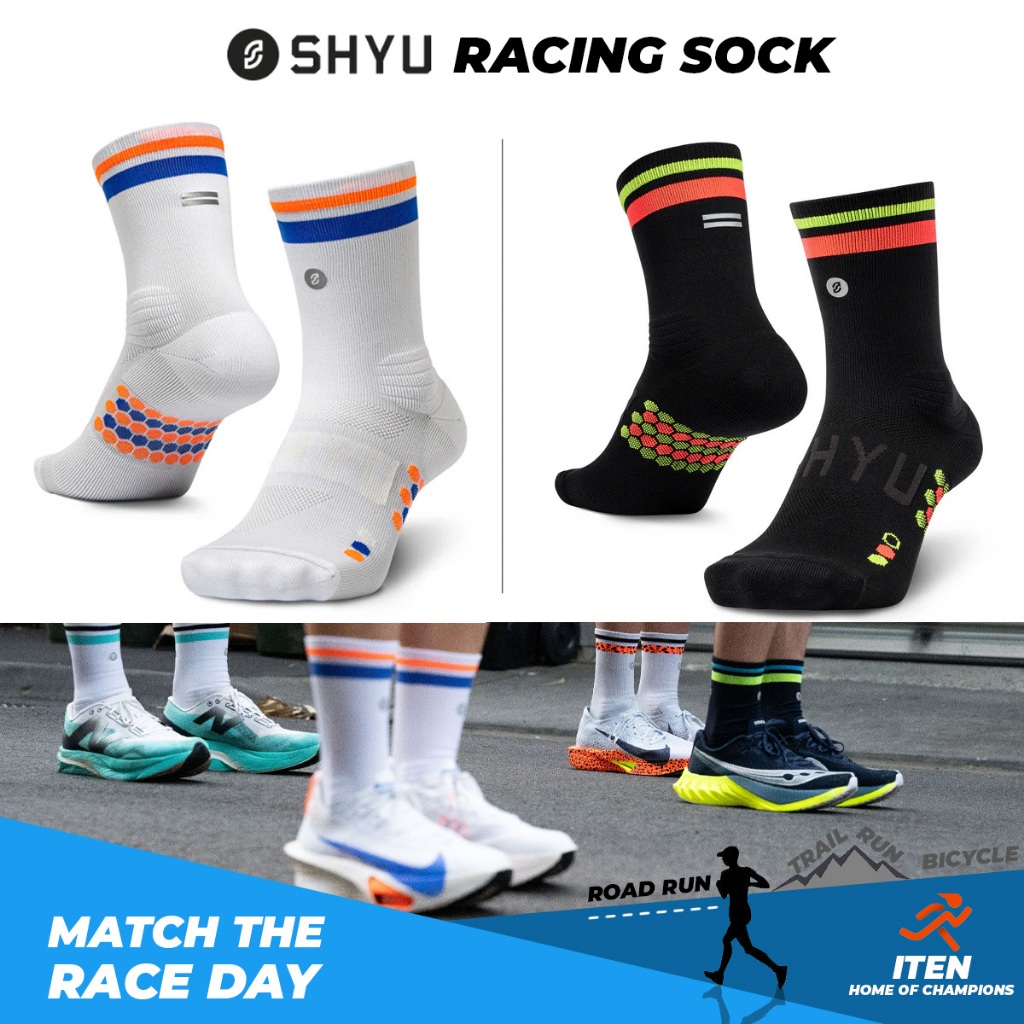 Jual Shyu racing socks half crew running kaos kaki lari performa tinggi ...