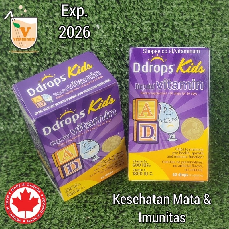 Jual Ddrops Baby / Kids Booster Liquid Vitamin D3 400 iu / 600 iu. Imun dan Tulang. | Shopee ...