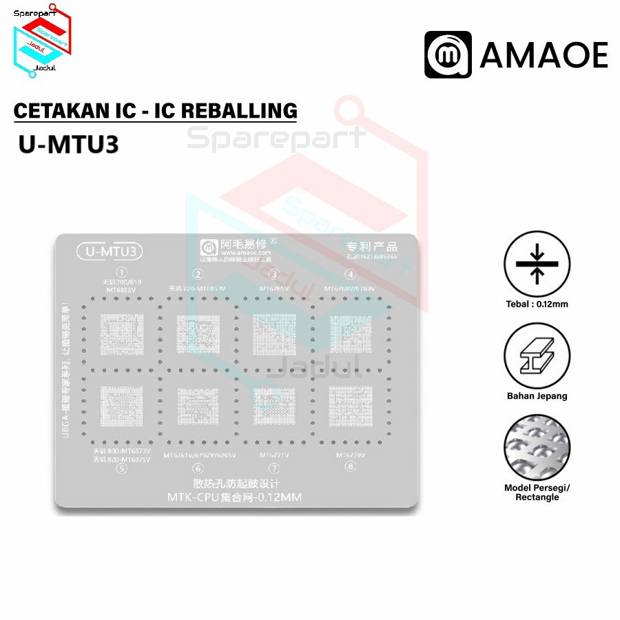 Jual Amaoe U-MTU3 CETAKAN IC MT6833V/MT6853V/MT6785V/MT6768V/6769V/MT6873V/MT6875V/MT6761V ...