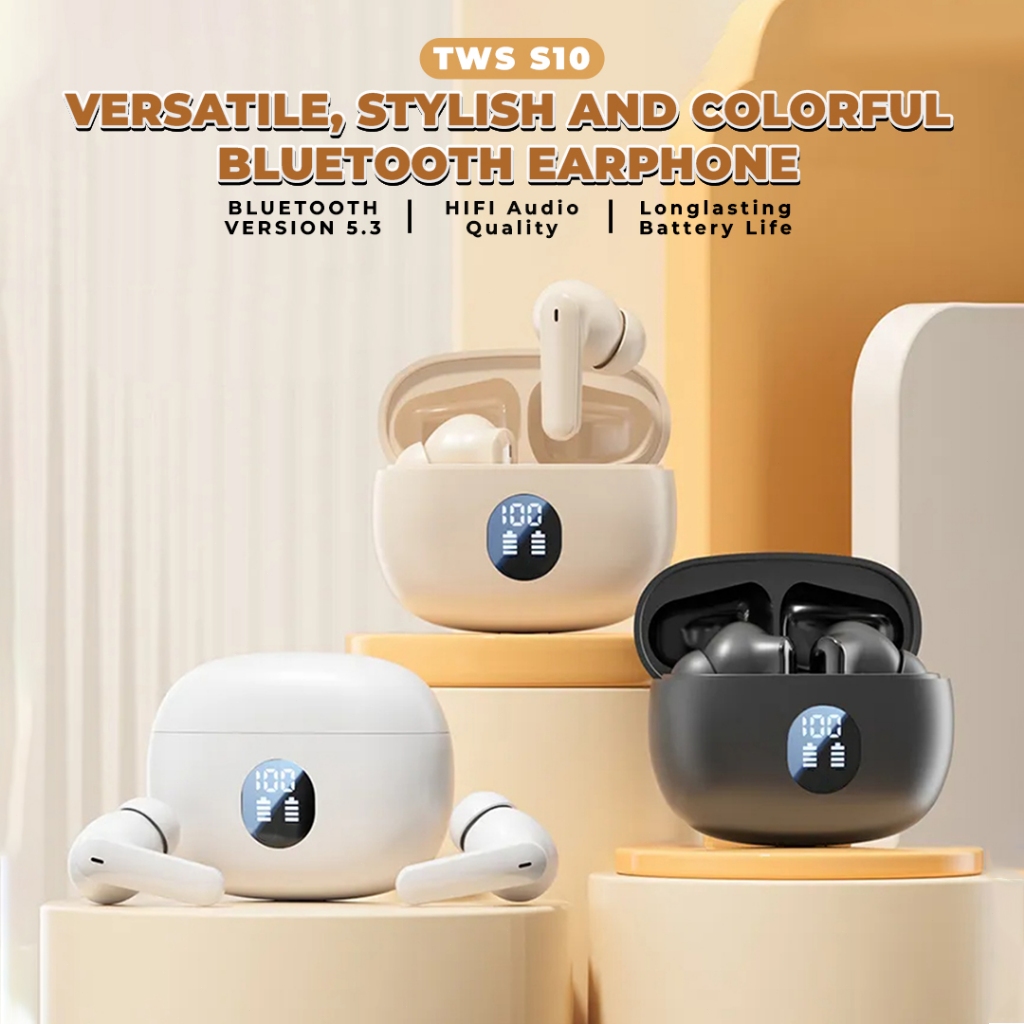 Jual VICLOOK COD Headset Bluetooth S10 TWS Wireless Earphones Bluetooth ...