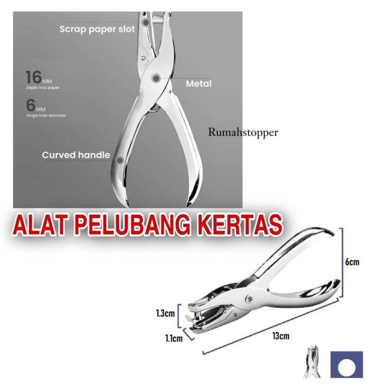 Jual Pembolong kertas 6mm / Pelubang kertas / pembolong kertas metal 1 ...