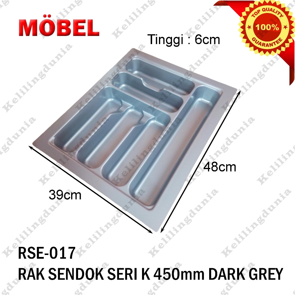 Jual Rak Sendok Garpu Laci 45 CM Plastik MOBEL Seri K Dark Grey Abu ...