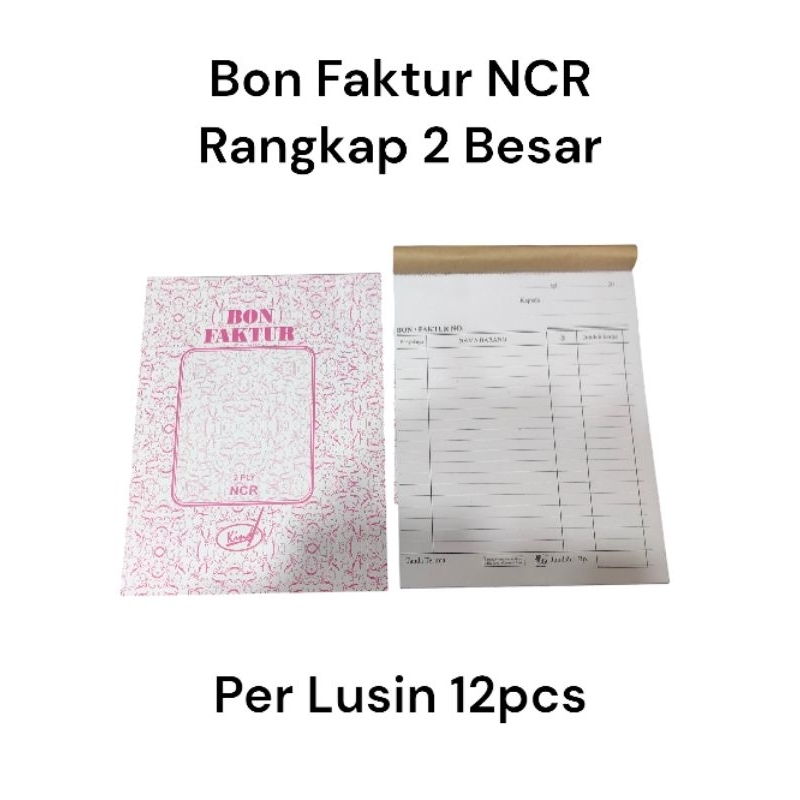 Jual Bon Faktur NCR Rangkap 2 Besar Harga Per Lusin 12pcs | Shopee ...